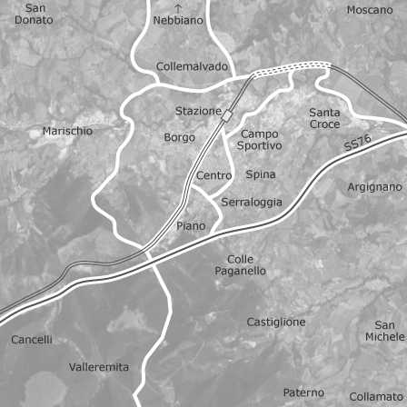 Mappa di Fabriano, Ancona: comuni con annunci di case in vendita ...