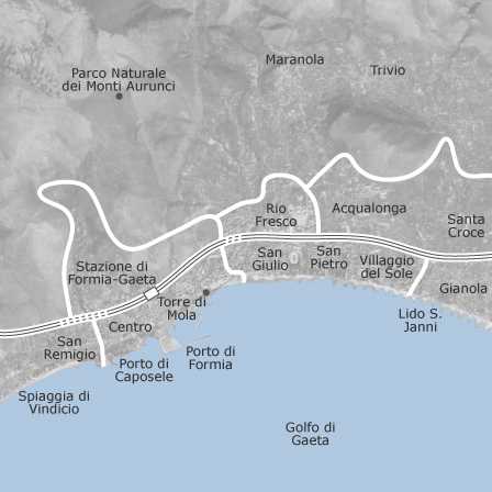 Mappa di Formia, Latina: comuni con annunci di case in affitto ...