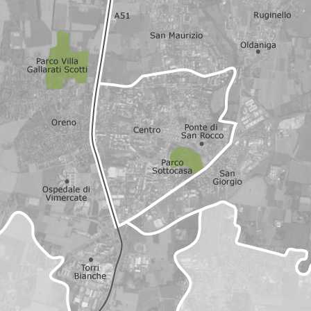 Mappa di Vimercate, Monza-Brianza: comuni con annunci di case in ...