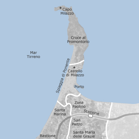 Mappa di Milazzo, Messina: comuni con annunci di case in vendita ...