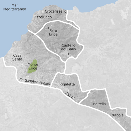 Mappa di Erice, Trapani: comuni con annunci di case in vendita ...