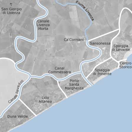 Mappa di Caorle, Venezia: comuni con annunci di case in vendita ...